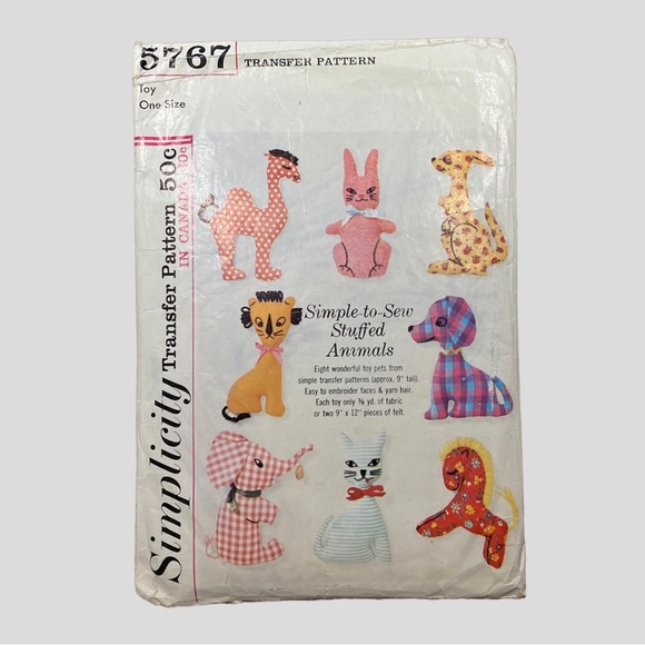 Simplicity | Office | Simplicity Vintage 964 Stuffed Animals Sewing ...